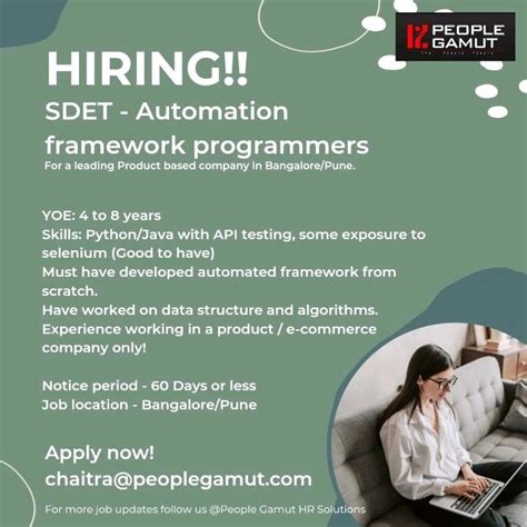 Chaitra Achar On Linkedin Hiring Python Java Apitesting Selenium