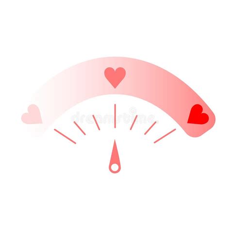 Love Meter In Speedometer Design Vector Illustration With Mid Score