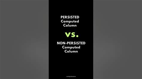 Sql Persisted Vs Non Persisted Computed Columns ️ Youtube