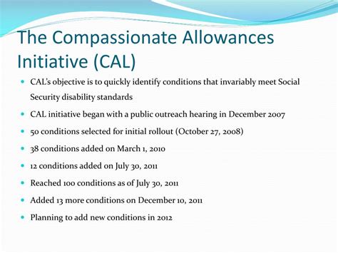 Ppt Compassionate Allowances 101 Powerpoint Presentation Free