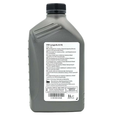 Volkswagen Longlife Iii Fe Engine Oil Sae 0w30 Vw 5040050700 Motominds