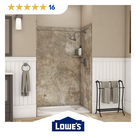 Flexstone Elegance 3 Mocha Travertine Panel Kit Shower Wall Surround
