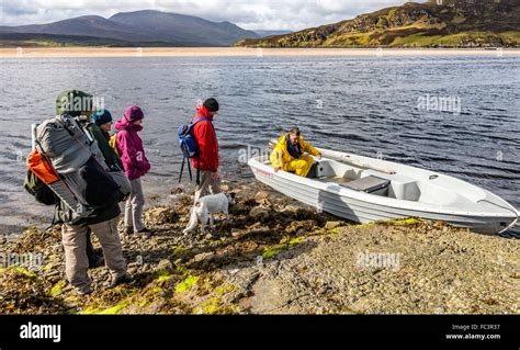 The Passenger Ferry From Keoldale Near Durness To Cape Wrath Stock
