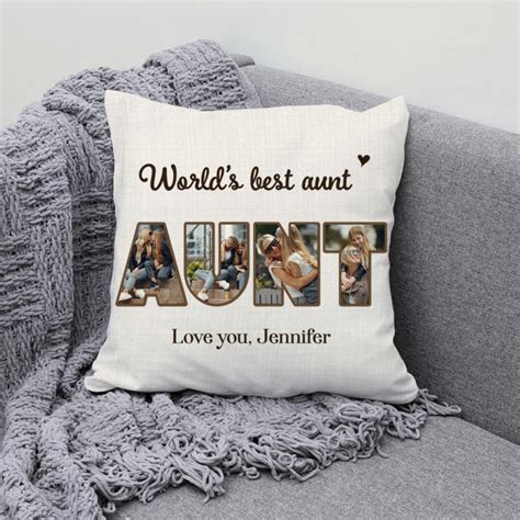 Worlds Best Aunt Personalized Photo Pillow Christmas T For Aunt