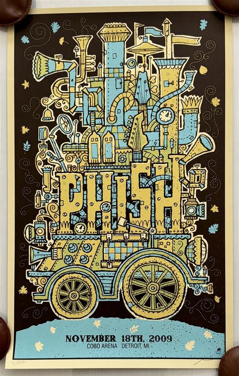 Phish Concert Poster Cobo Arena Detroit 2009 Signed And Numbered