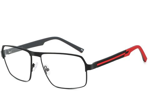 Rectangular Red Metal Glasses Blacksheep