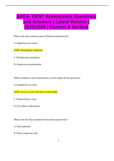 Apea Eent Assessment Questions And Answers Latest Version 2025