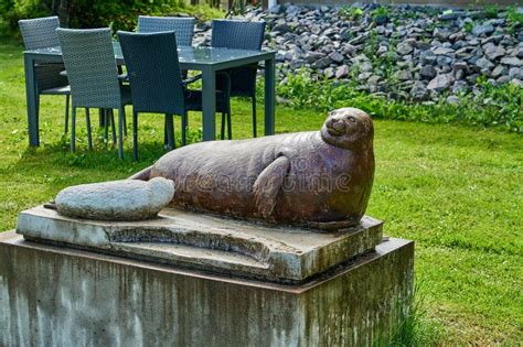 Statue Of A Saimaa Ringed Seal Pusa Hispida Saimensis Stock Image