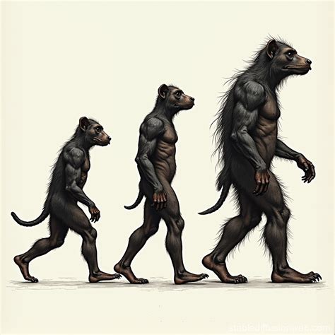 Evolution Line From Monkey To Barcode Stable Diffusion Online