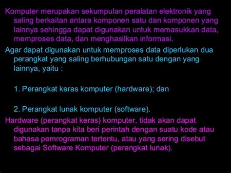 Ide Komponen Komputer Hardware Software Komponen Komputer