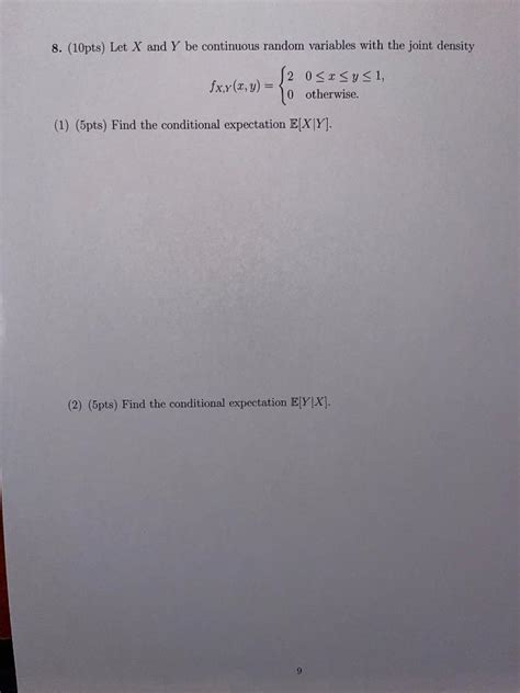 solved 8 10pts let x and y be continuous random variables