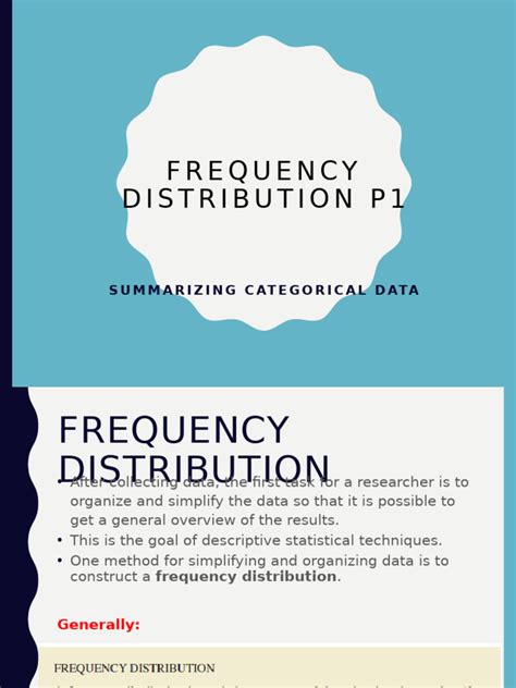 6 Frequency Distribution Categorical Data Pdf