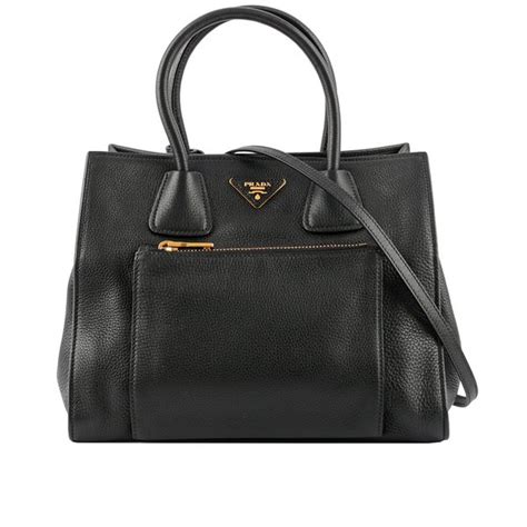 Prada 小牛皮 手提 斜背 二用 天使包黑色展示品｜popchill 拍拍圈