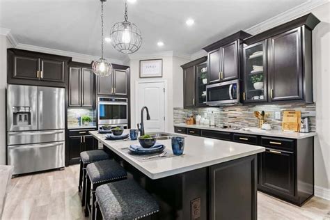 Dark Kitchen Cabinets With Light Countertops Elegant Storage Meets