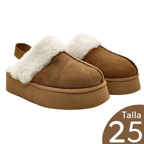 Pantuflas Para Dama Members Mark Con Borrega Talla 25 Camel A Precio