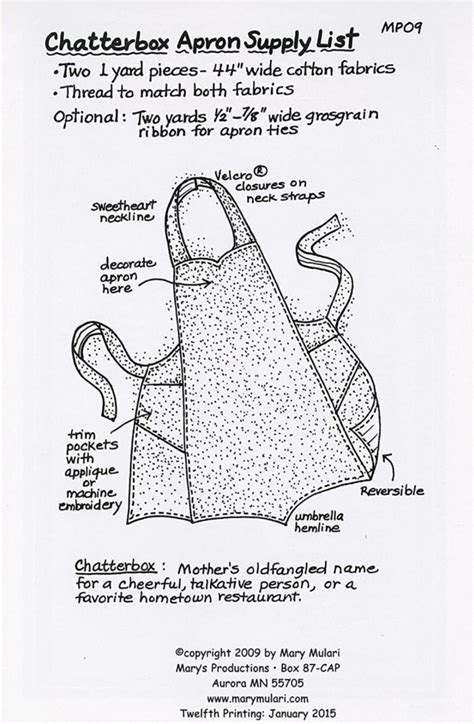 Chatterbox Apron Pattern Crafty Gemini