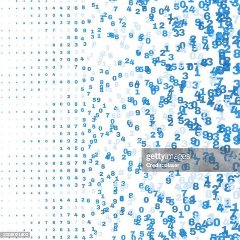 Numerical Data Visualization With A Gradient Of Blue Numbers On A White
