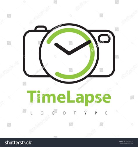 Photo Camera Clock Hands Vector Logotype Stock Vector Royalty Free
