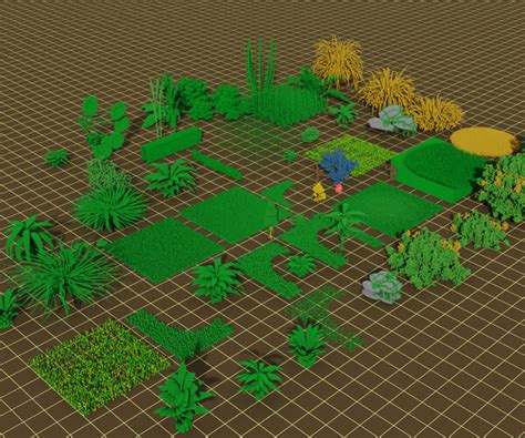 Artstation Grass And Plants Voxel Kitbash Game Assets