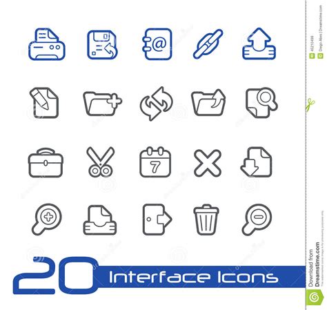 Interface Icons Line Series Stock Vector Illustration Of Email Magnifying 45210499