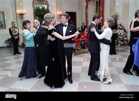 Diana Princess Of Wales Dances With President Ronald Reagan As First