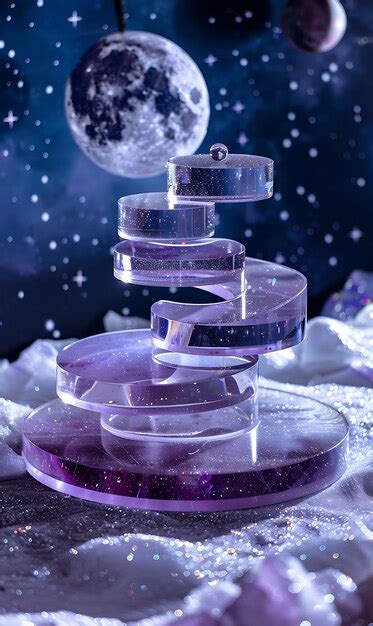 Premium Photo Spiral Galaxy Inspired Plexiglass Product Stand With