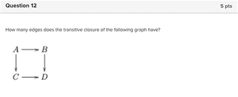 Solved How Many Edges Does The Transitive Closure Of The Chegg