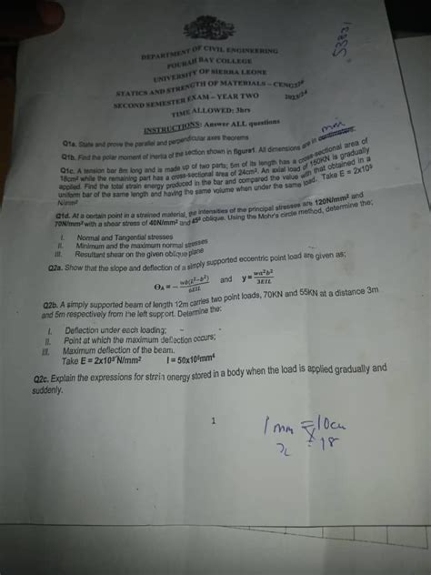 Q1a State And Prove The Parallel And Perpendicular Axes Theorems Q1b