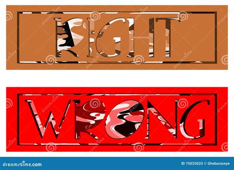 Set Of Colorful Right Or Wrong Labels Isolated Stock Vector