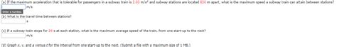 solved a if the maximum acceleration that is tolerable for