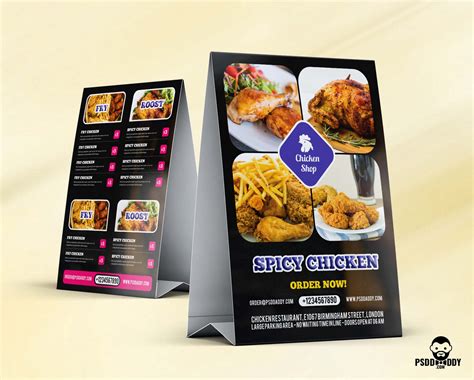 Restaurant Table Tent Mockup Psd