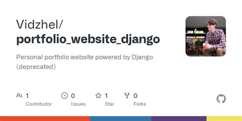 github vidzhel portfolio website django personal portfolio website