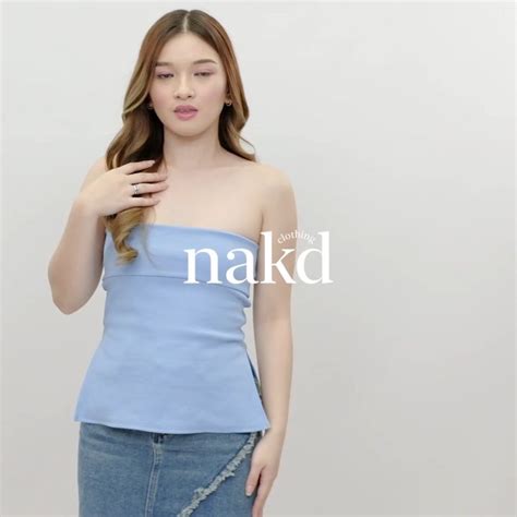 Nakd Fashion Cerise Classic Sexy Knits Off Shoulder Tube Slit Summer Casual Basic Top For Women