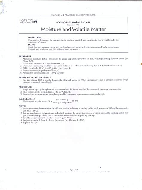 Moisture And Volatile Matter Pdf
