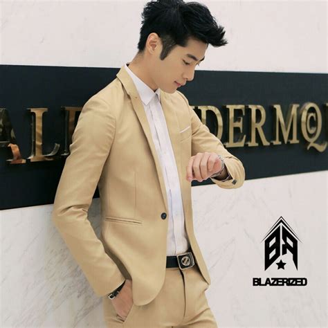 Stelan Jas Pria Cream Stelan Jas Formal Pria Jas Blazer Pria Jas