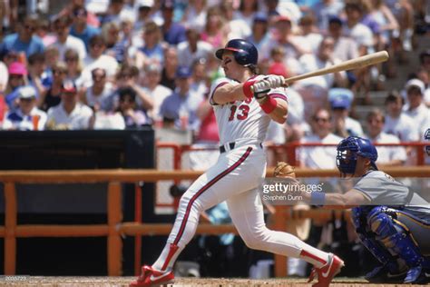 Catcher Lance Parrish Of The California Angels Swings At The Pitch In California Pitch Angel