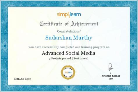 Sudarshan Murthy On Linkedin I Completed The Course On Advanced Social