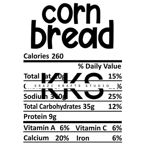 Cornbread Nutrition Facts Png Fun T Shirt Design And Festive Kitchen