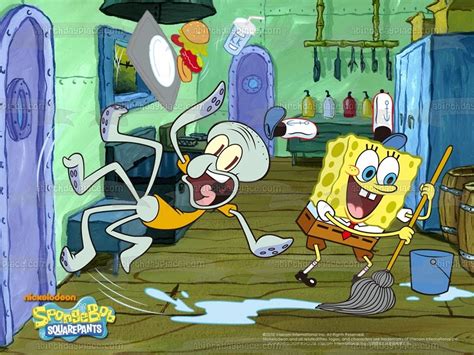 Spongebob Mopping