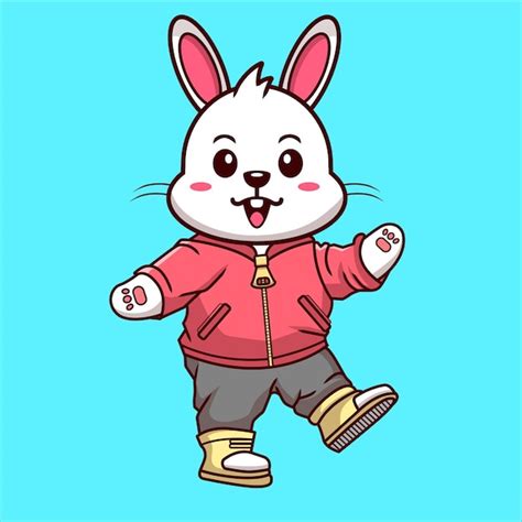 Premium Vector Cute Rabbit Pose Fashion