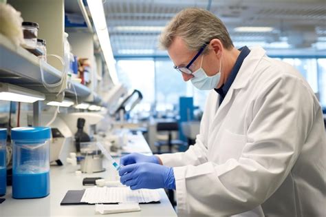 Premium Ai Image Biologist Working In Fertility Clinic Lab Dressed In