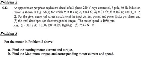 Solved Problem 2 An Approximate Per Phase Equivalent Circuit