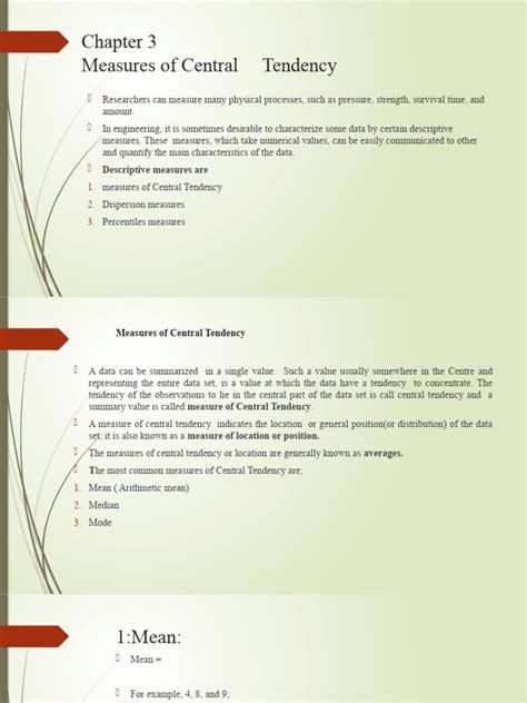 Chapter 3 Pdf Mean Arithmetic Mean