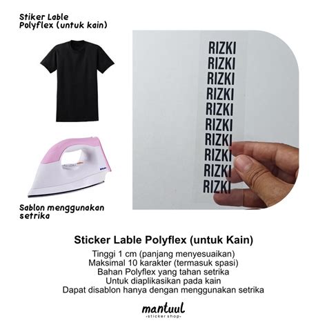 Jual Stiker Label Baju Polyflex Stiker Label Nama Bahan Sablon Polyflex Untuk Kain Shopee