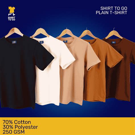 Shirt To Go Plain T Shirt Black Off White Rust Mocha Choco