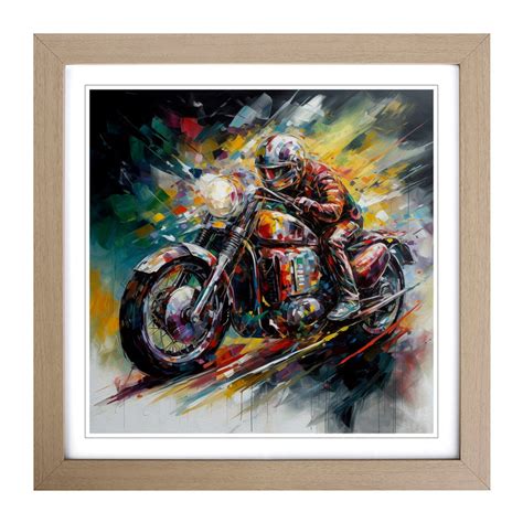 Borough Wharf Motorcycle Abstract Art Single Picture Frame Print On