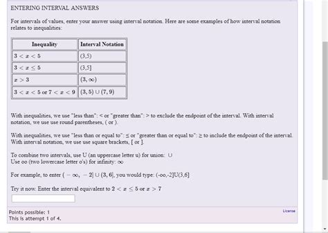 Solved Entering Interval Answers For Intervals Of Values Chegg
