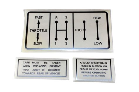 Decal Set 50d Chassis David Brown Parts