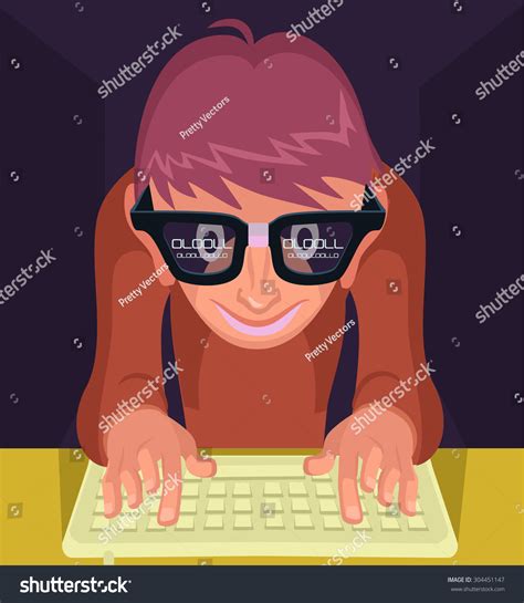 Programmer Hacker Vector Flat Cartoon Illustration Stock Vector Royalty Free