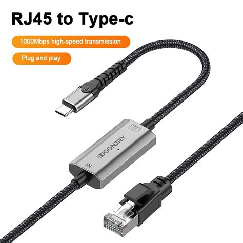 1000mbps Type C To Rj45 Ethernet Converter Cable Directly Connected Usb C Gigabit Lan Network